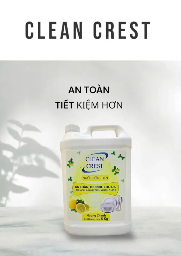 Nước Rửa Chén Bát Clean Crest Hương Chanh, 5kg, Nước Rửa Bát Đậm Đặc ...